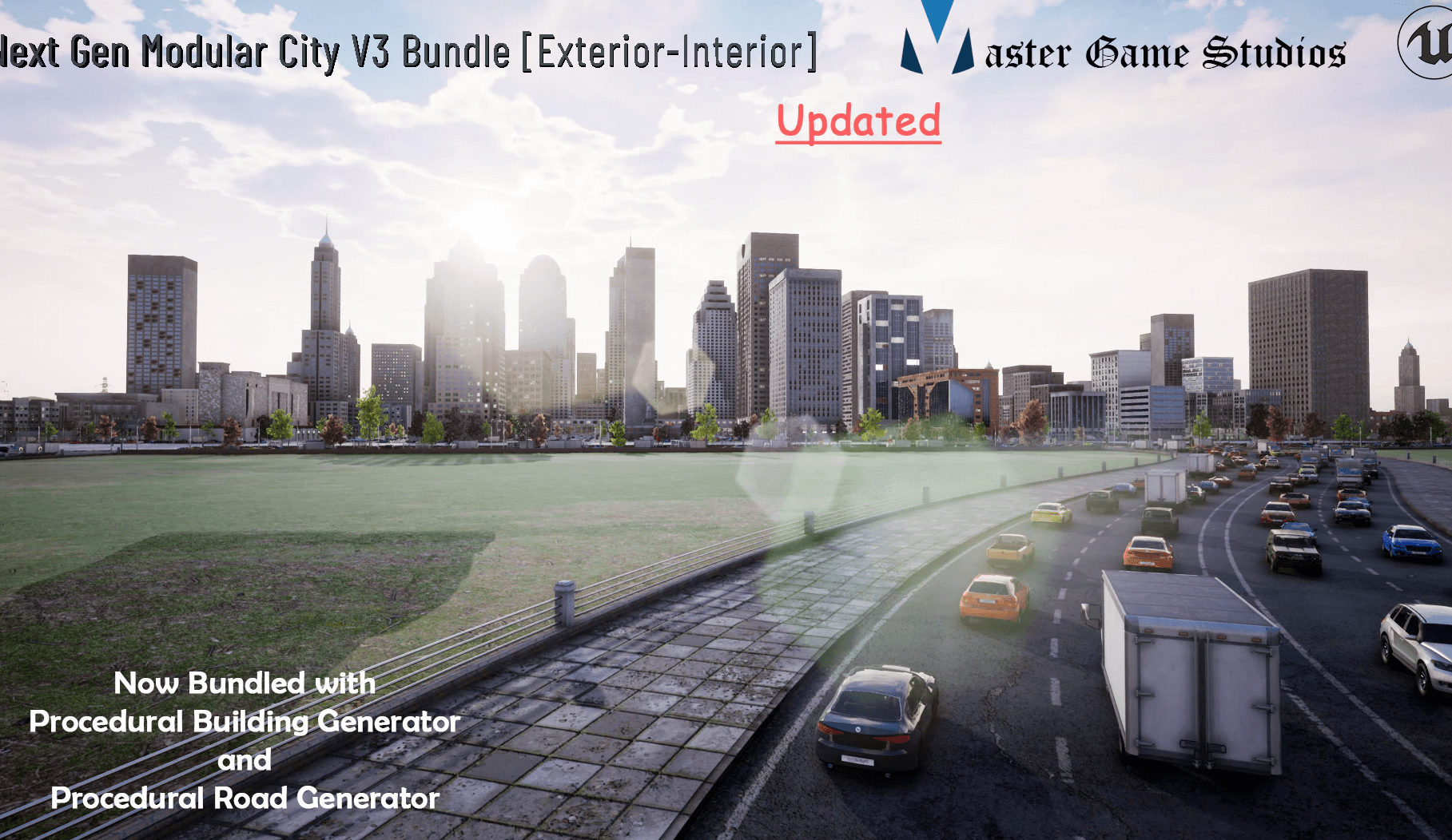 【UE4/5】现代模块化大型城市-Next Gen Modular City V3CGtall-国际最新CG教程_游戏动画专业课程_素材资源 ...